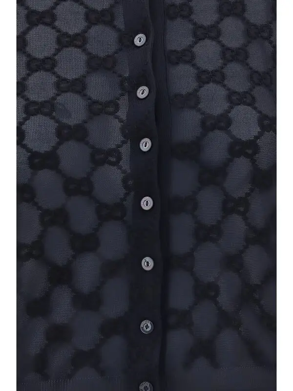 Gucci Gg All-over Viscose Crepe Cardigan