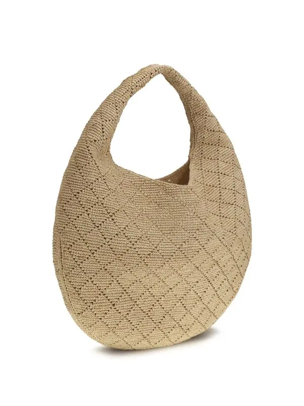 Saint Laurent Icare Hobo Bag In Raffia - Cream