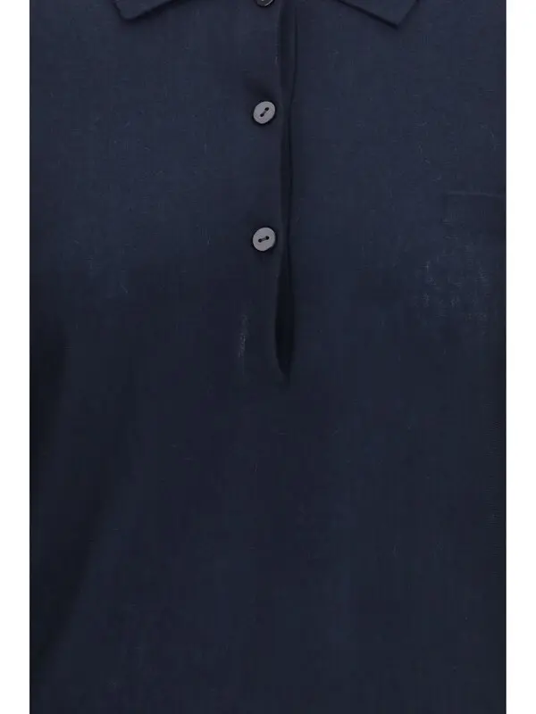 LISA YANG Norie Cashmere Polo Sweater - Blue