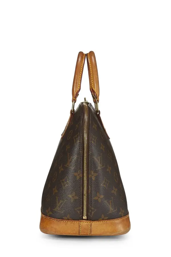 LOUIS VUITTON Monogram Alma Top Handle Bag - Brown