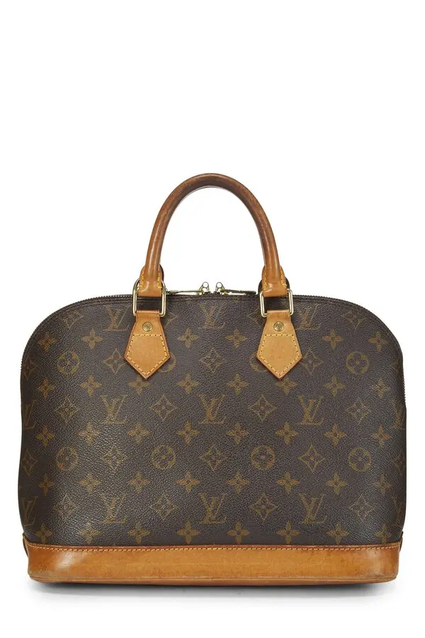 LOUIS VUITTON Monogram Alma Top Handle Bag - Brown