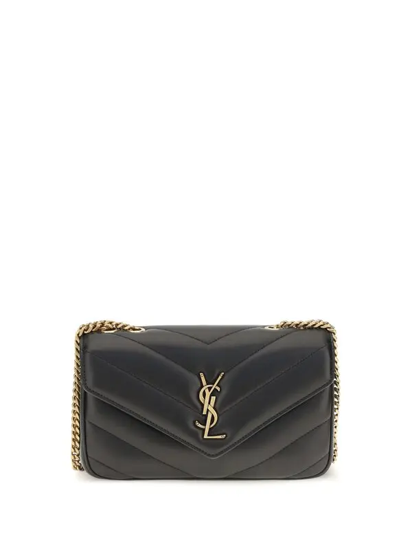 Saint Laurent Loulou Leather Crossbody Bag - Black