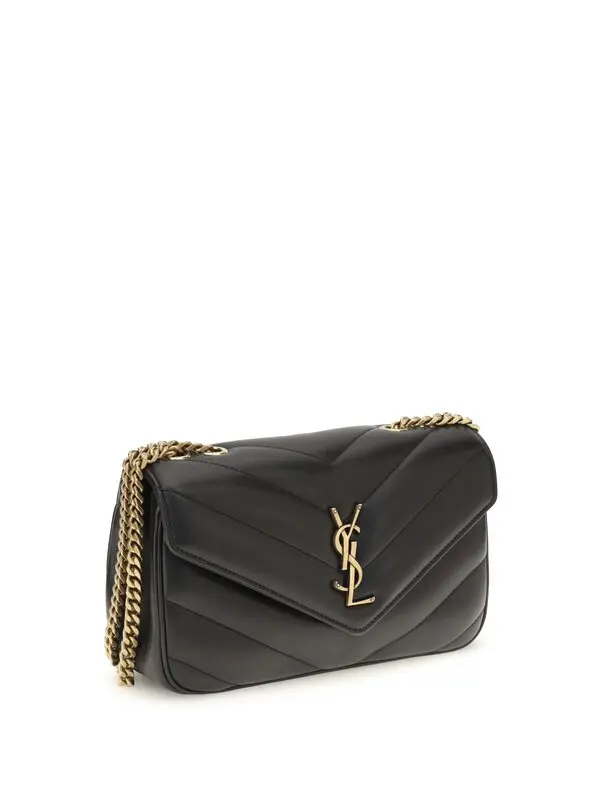 Saint Laurent Loulou Leather Crossbody Bag - Black