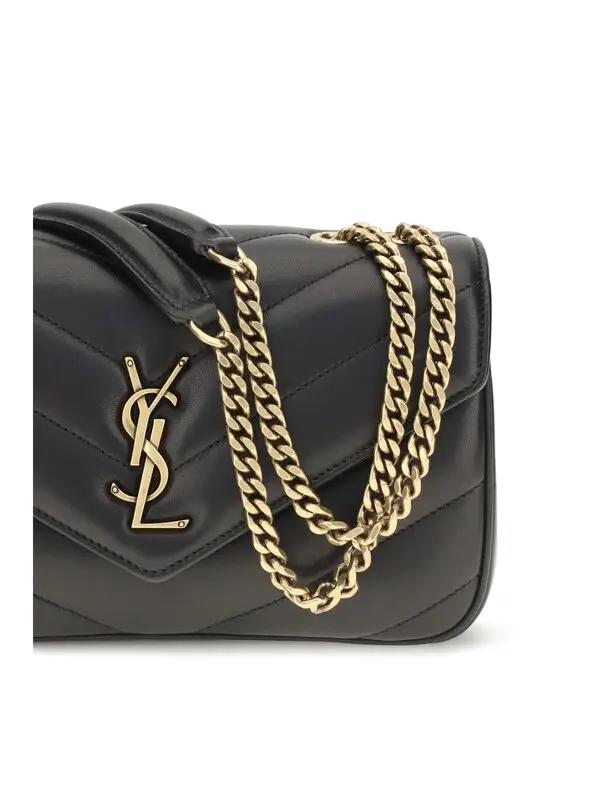 Saint Laurent Loulou Leather Crossbody Bag - Black
