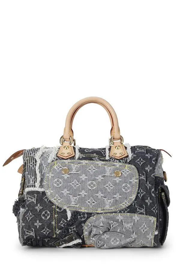 LOUIS VUITTON Monogram Denim Patchwork Speedy 30