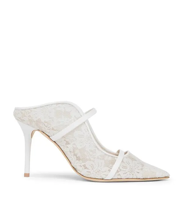 MALONE SOULIERS Lace Maureen Mules 85 - White