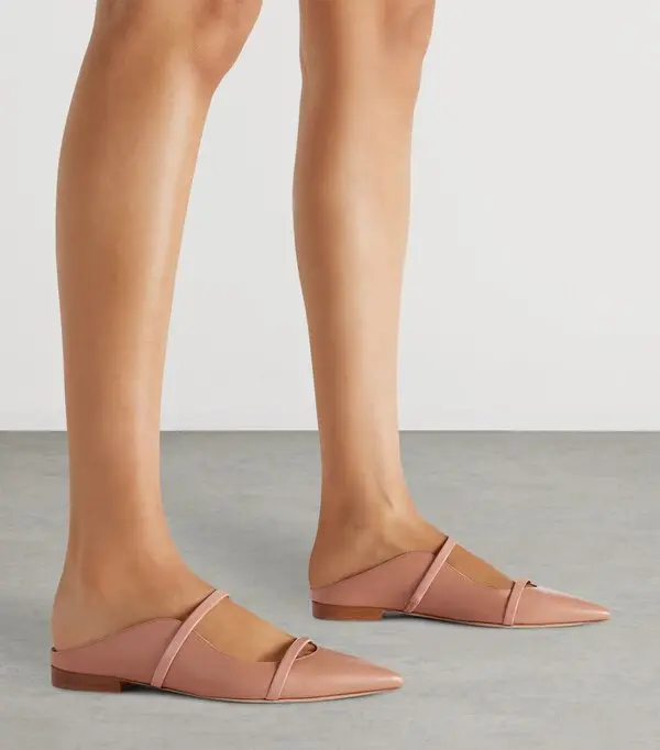 MALONE SOULIERS Maureen Leather Mules - Nude