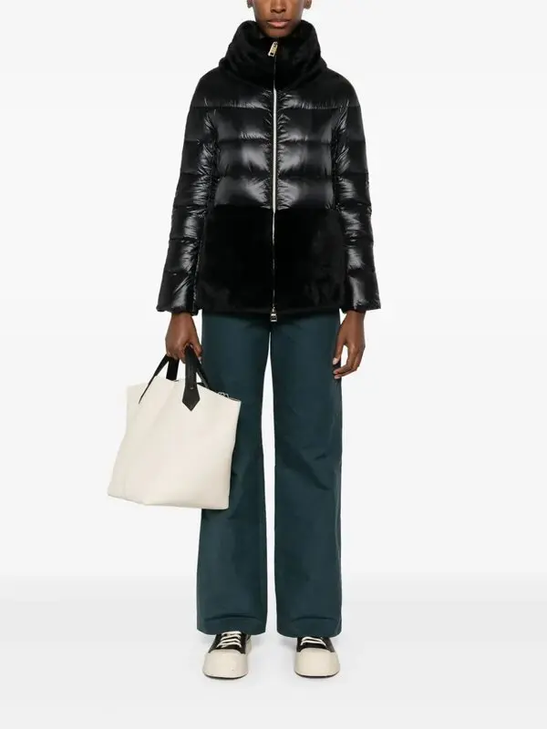 Herno Ultralight Nylon And Lady Alternative Fur Cape