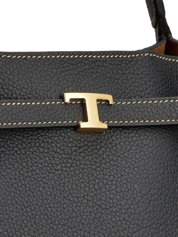 TOD'S Small Leather Shopping Bag - Black