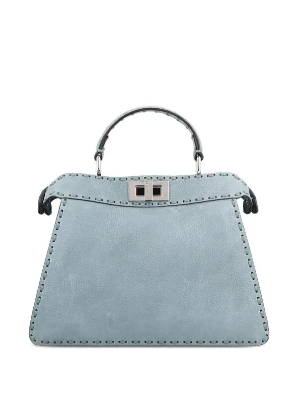 Fendi Peekaboo Iseeu Small Bag In Nubuck Leather - Silver