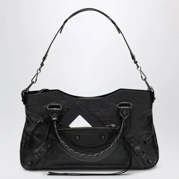 Balenciaga Le City First Lambskin Leather Handbag - Black