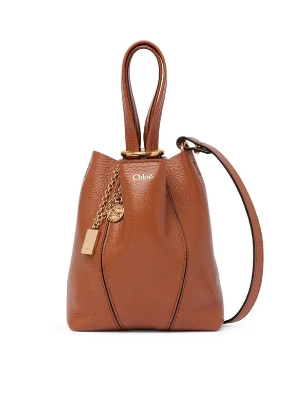 Chloé Spin Small Tote Bag In Grainy Leather - Multicolor