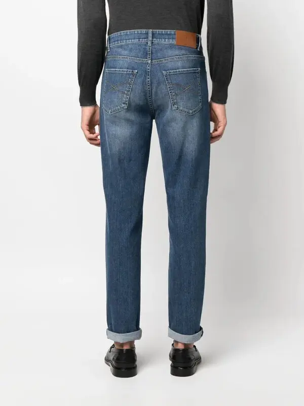Brunello Cucinelli Traditional Fit Five-pocket Trousers In Comfort Cotton Denim - Blue