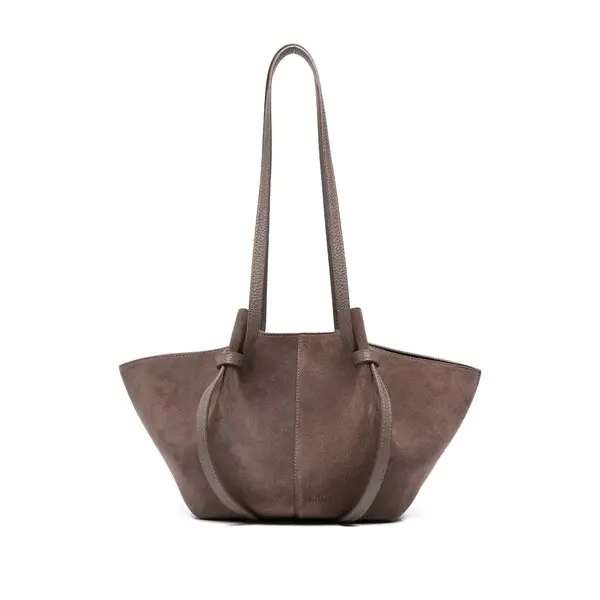 Yuzefi Twisted Handle Shoulder Bag - Brown