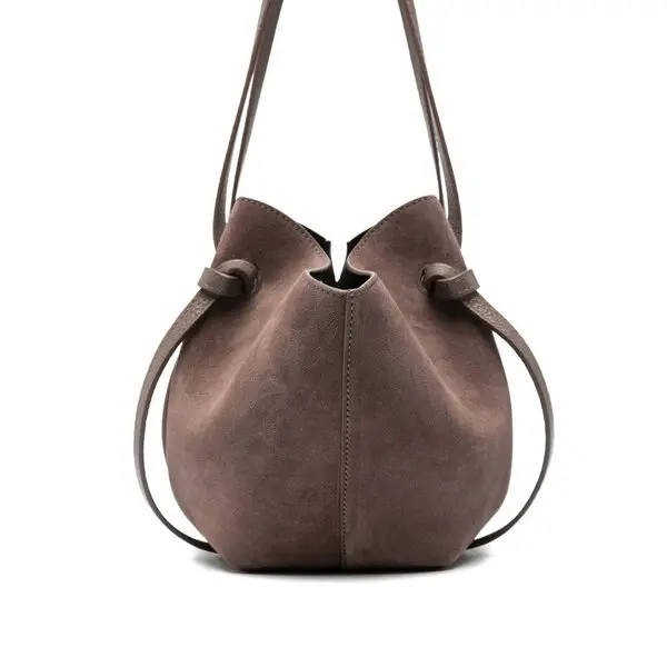 Yuzefi Twisted Handle Shoulder Bag - Brown