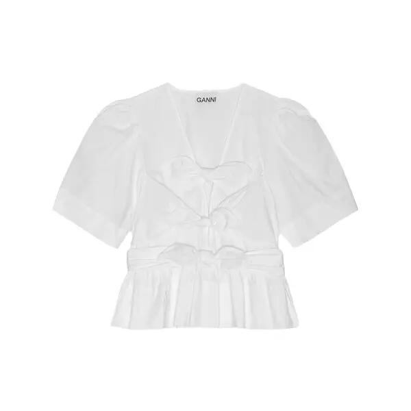 GANNI Tops Blouses - White