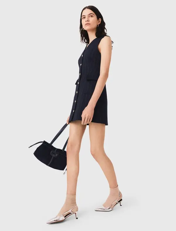 Maje Sleeveless Tailored Lurex Dress