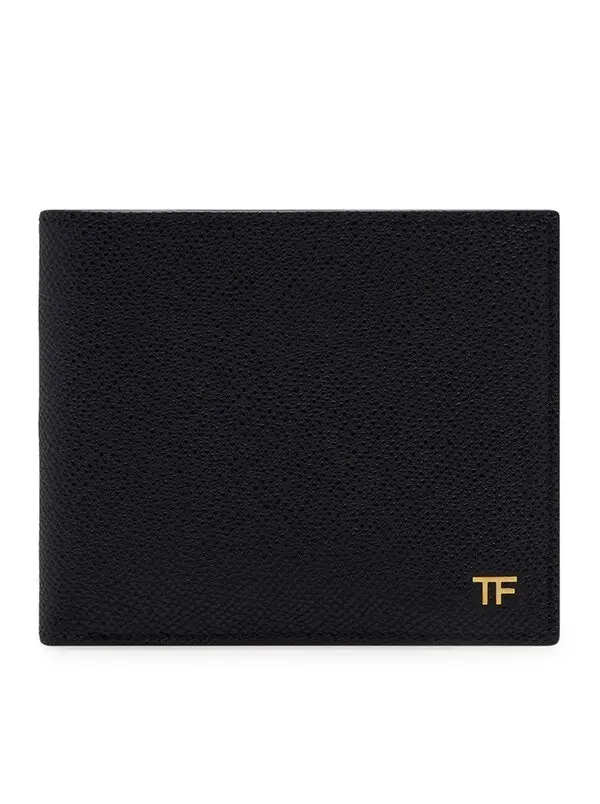 TOM FORD T-line Wallet In Hammered Leather - Black