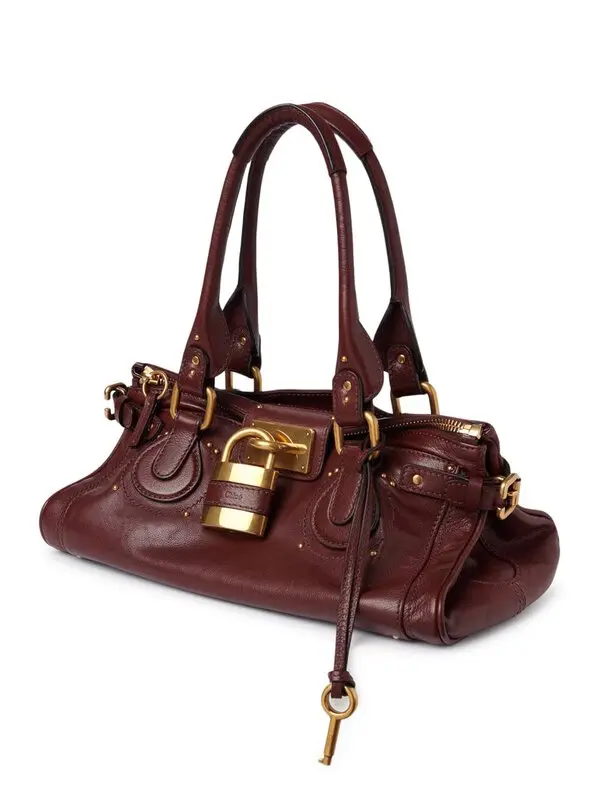 Chloé Paddington Bag In Grained Leather - Orange