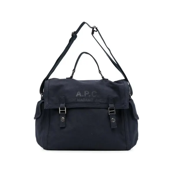 A.p.c. Satchel Bag With Logo Print - Blue
