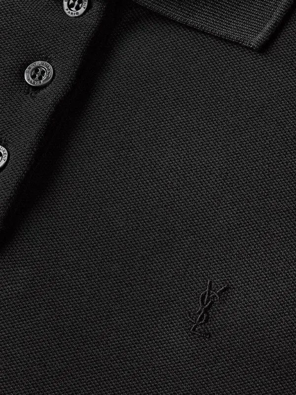Saint Laurent Cassandre Cotton Pique Polo Shirt - Multicolor
