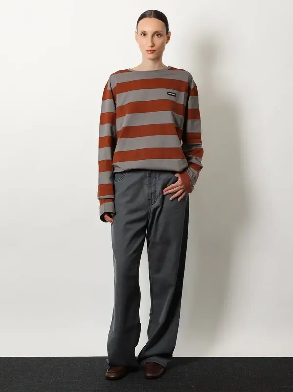 Miu Miu Wide Leg Denim Trousers - Multicolor