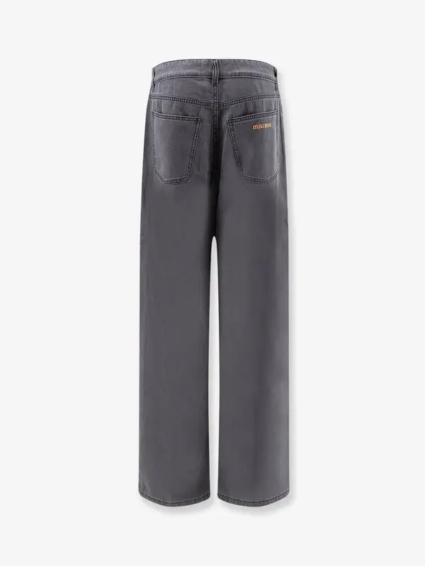 Miu Miu Wide Leg Denim Trousers - Multicolor