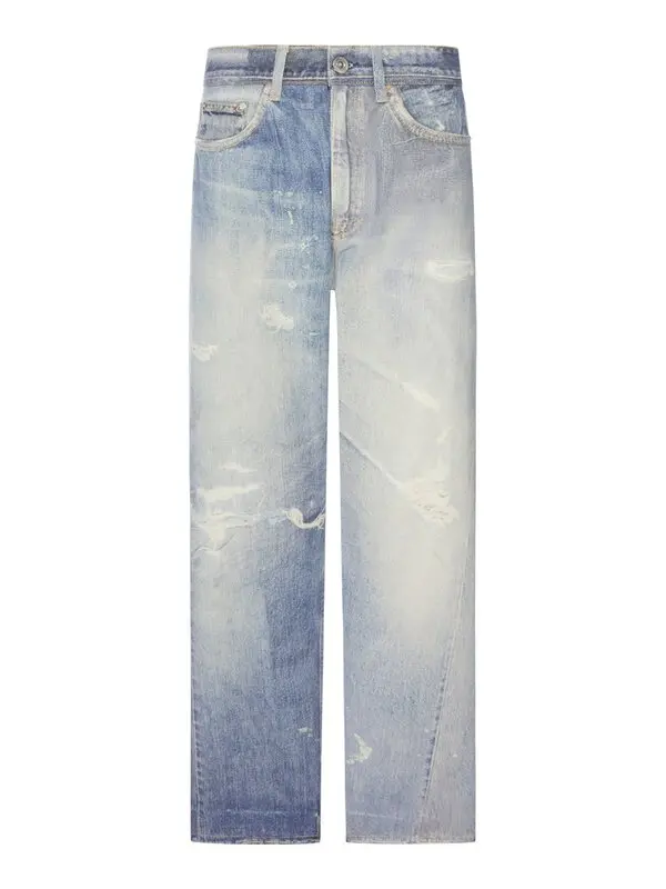Our Legacy Third Cut Cotton Jeans With Digital Print - Multicolor