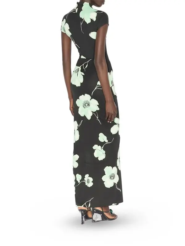 Alaïa Draped Printed Jersey Maxi Dress - Multicolor