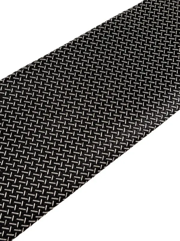 TOM FORD Silk Tie With Geometric Pattern - Black