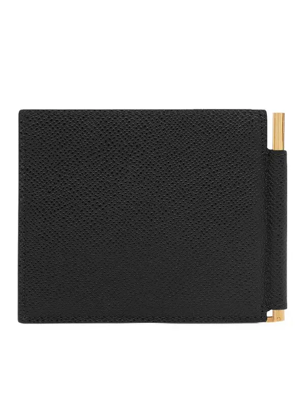 TOM FORD Hammered Leather Wallet With Money Clip - Black