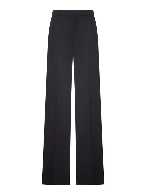Chloé High-rise Flared Wool Trousers - Black