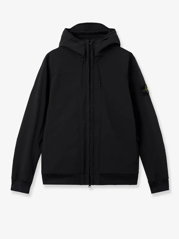Stone Island Soft Shell-r_x001f_-e.dyeâ® Technology Wind And Water Resistant Jacket - Black