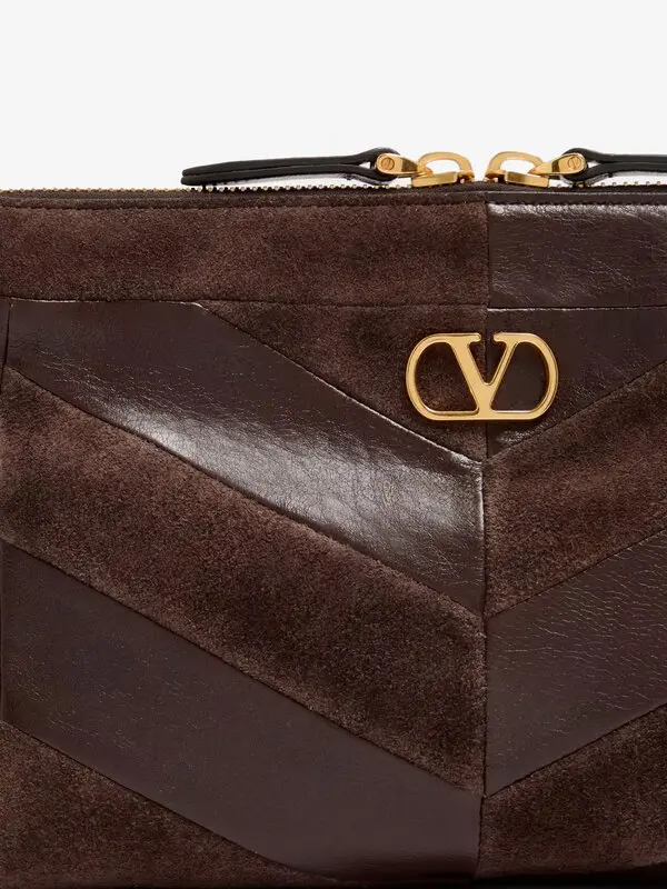 Valentino Garavani Panthea Suede And Leather Crossbody Bag - Multicolor