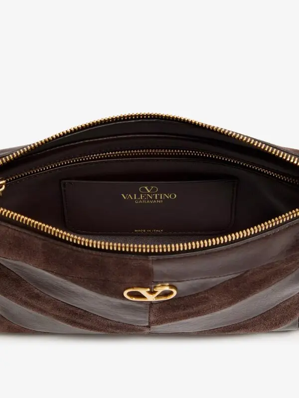 Valentino Garavani Panthea Suede And Leather Crossbody Bag - Multicolor