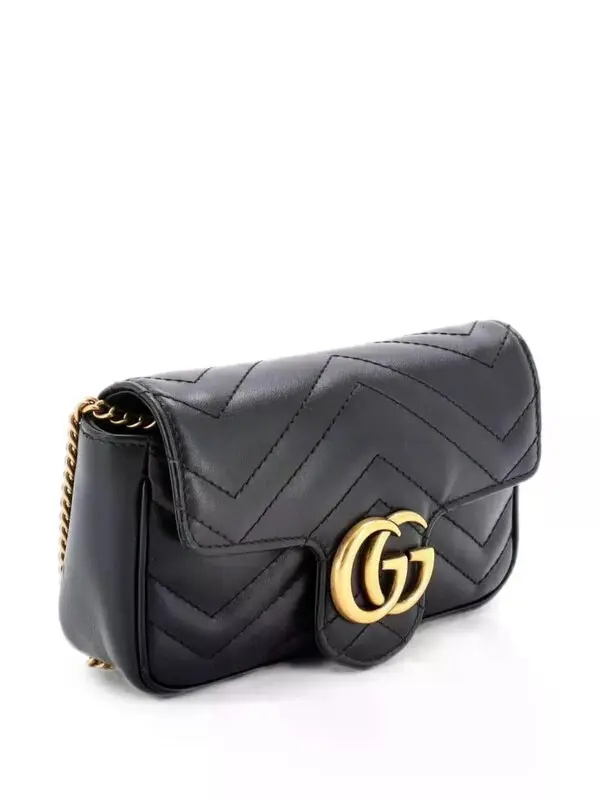 Gucci Gg Marmont Matelasse Leather Super Mini Crossbody Bag - Black