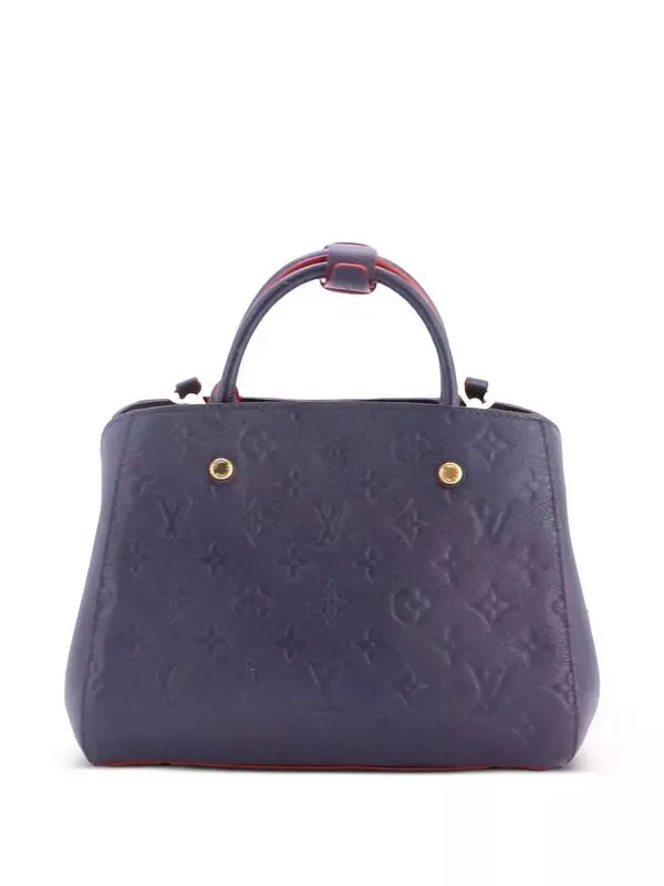 LOUIS VUITTON Monogram Empreinte Montaigne Bb Satchel - Blue
