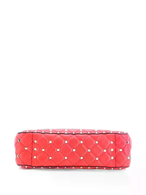 Valentino Garavani Rockstud Spike Flap Quilted Leather Medium Crossbody Bag - Red