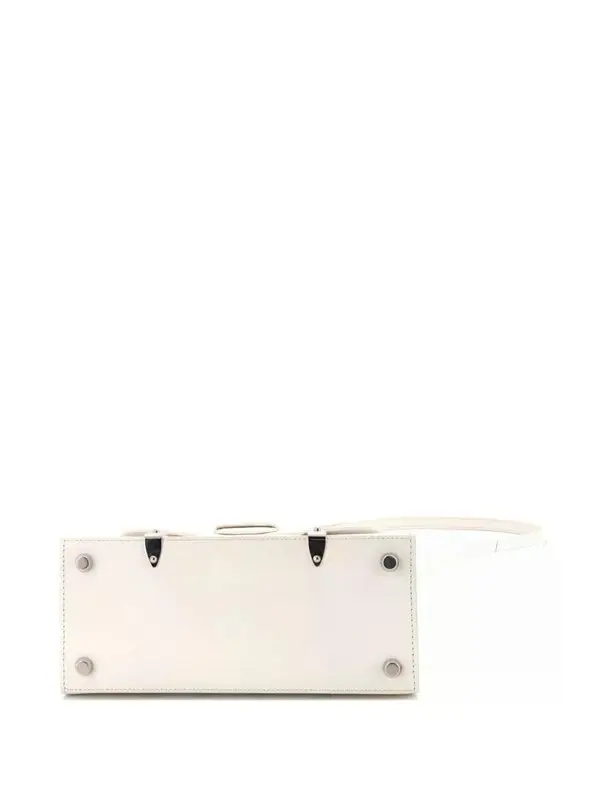 Goyard Structured Saigon Top Handle Bag Coated Canvas With Leather Mini Satchel - White