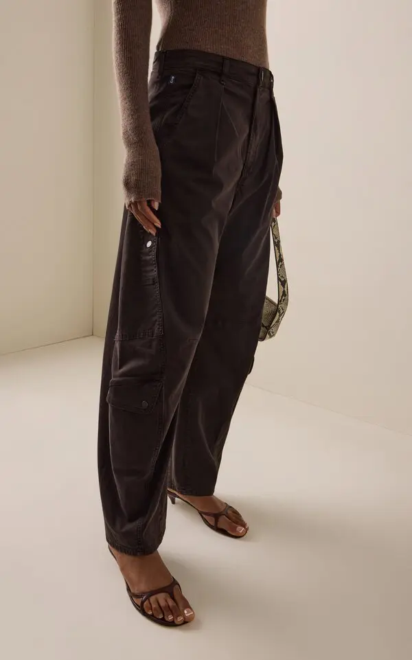 Citizens Of Humanity Flight Pleated Cotton-blend Wide-leg Pants