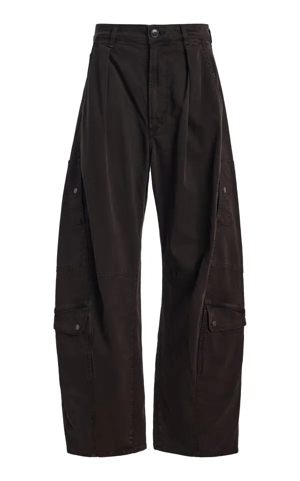 Citizens Of Humanity Flight Pleated Cotton-blend Wide-leg Pants - Brown