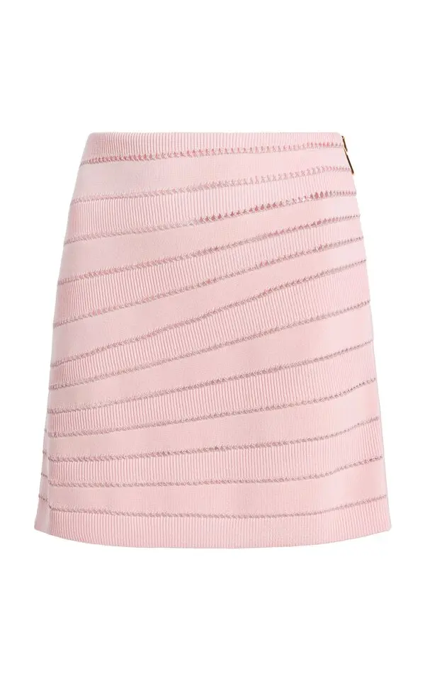 Balmain Knit Mini Skirt - Pink