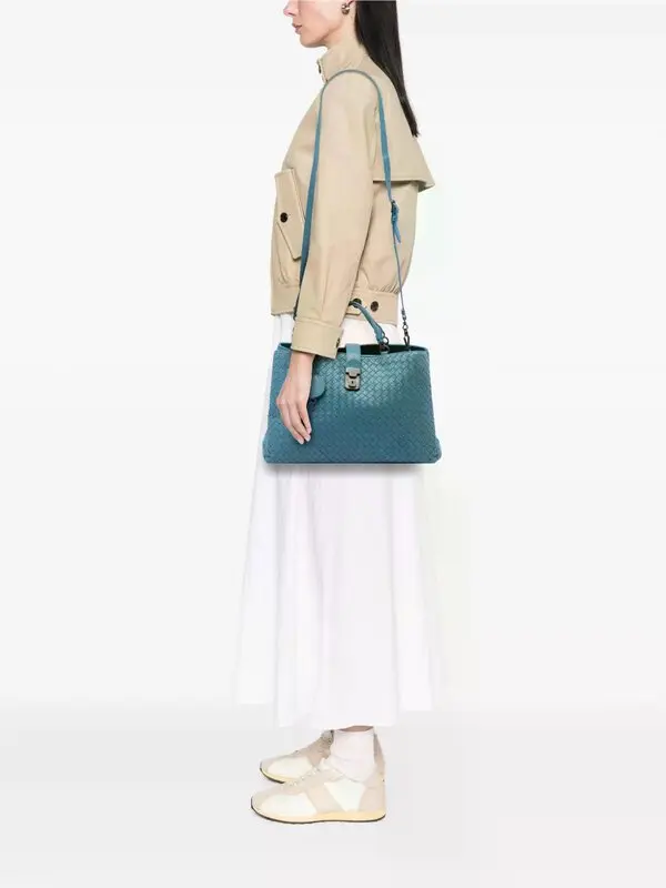Bottega Veneta 2012-2026 Medium Nappa Intrecciato Roma Tote Bag - Blue