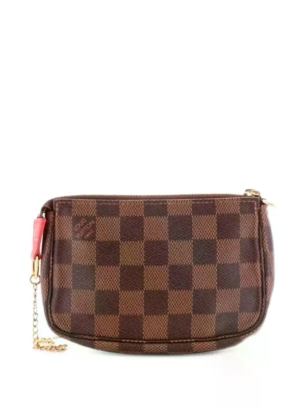 LOUIS VUITTON Limited Edition Damier Pochette Accessoires Mini Clutch Bag - Brown