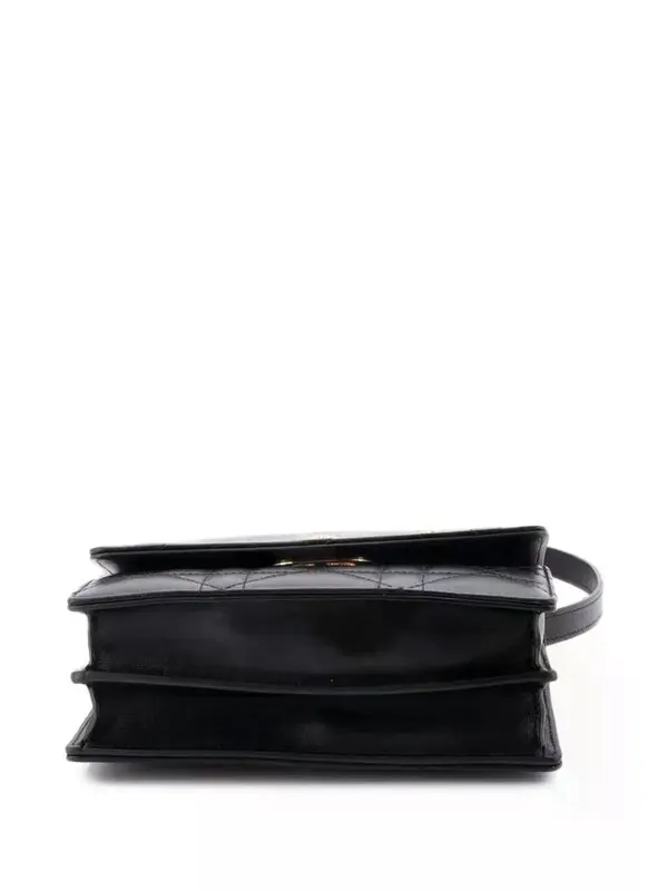 Dior Miss Caro Flap Bag Cannage Quilt Calfskin Mini Crossbody Bag - Black