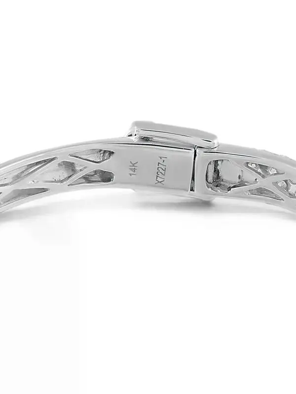 LB EXCLUSIVE 14k White Gold Diamond Bangle Bracelet - Silver