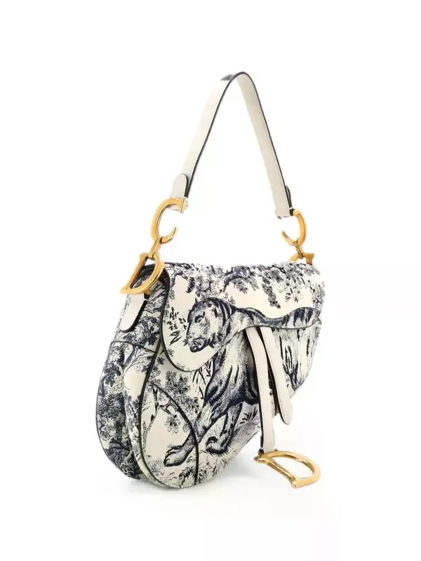 Dior Embroidered Leather Saddle Bag