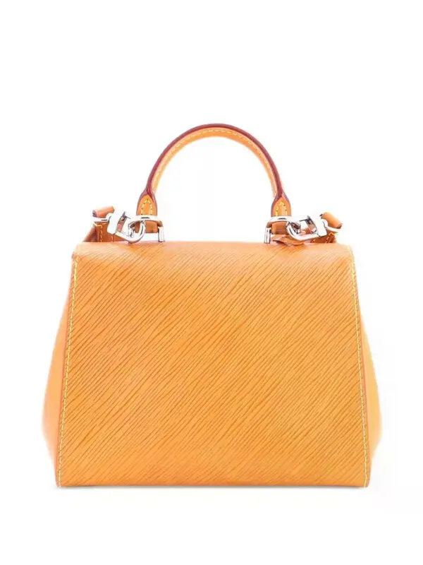LOUIS VUITTON Cluny Top Handle Bag Epi Leather Mini Satchel - Brown