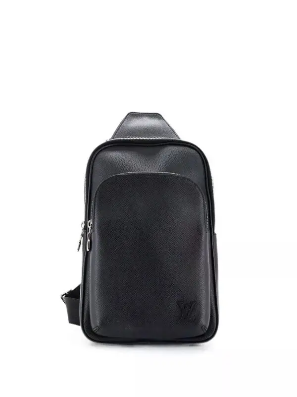 LOUIS VUITTON Avenue Sling Bag Nm Taiga Leather Crossbody Bag - Black