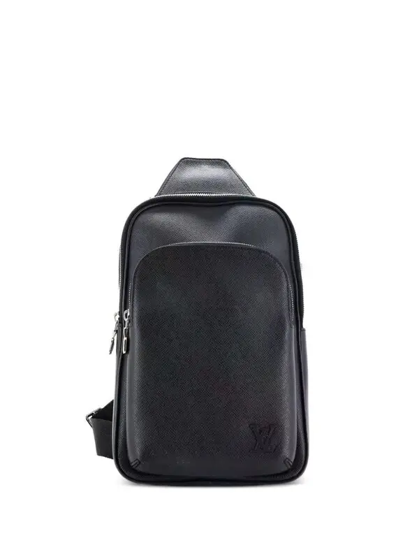 LOUIS VUITTON Avenue Sling Bag Nm Taiga Leather Crossbody Bag - Black